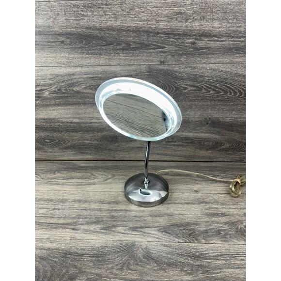 Hair | Vintage Mcm Lighted Tabletop Vanity Makeup Shaving Mirror Mid ...